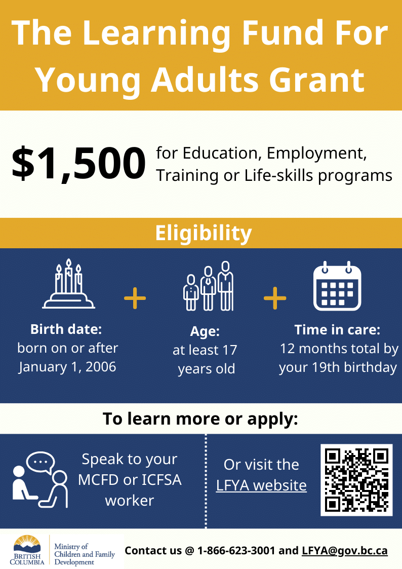 MCFD’s new Learning Fund for Young Adults is now open for applications! - Agedout.com